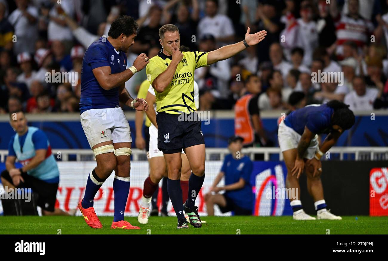 Lille, France. 07th Oct, 2023. England V Samoa Rugby World Cup pool D ...