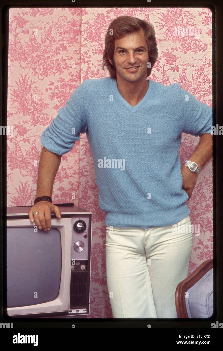 Posed portrait of actor Josh Taylor whom at the time her was a regular ...