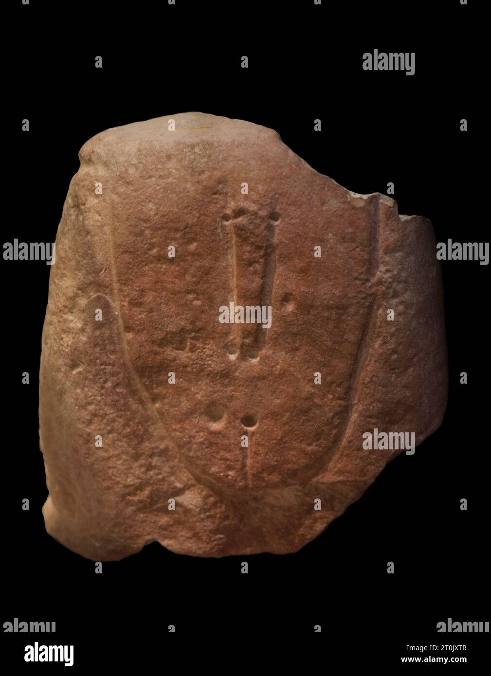 Upper part of a statue menhir made of globigerina limestone and ...