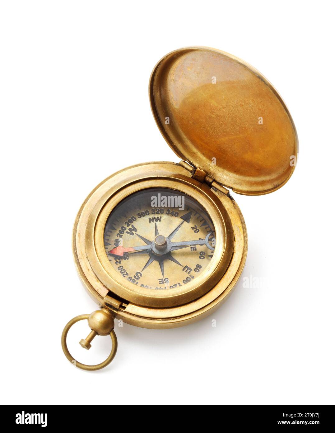 Antique brass compass on map hi-res stock photography and images - Alamy
