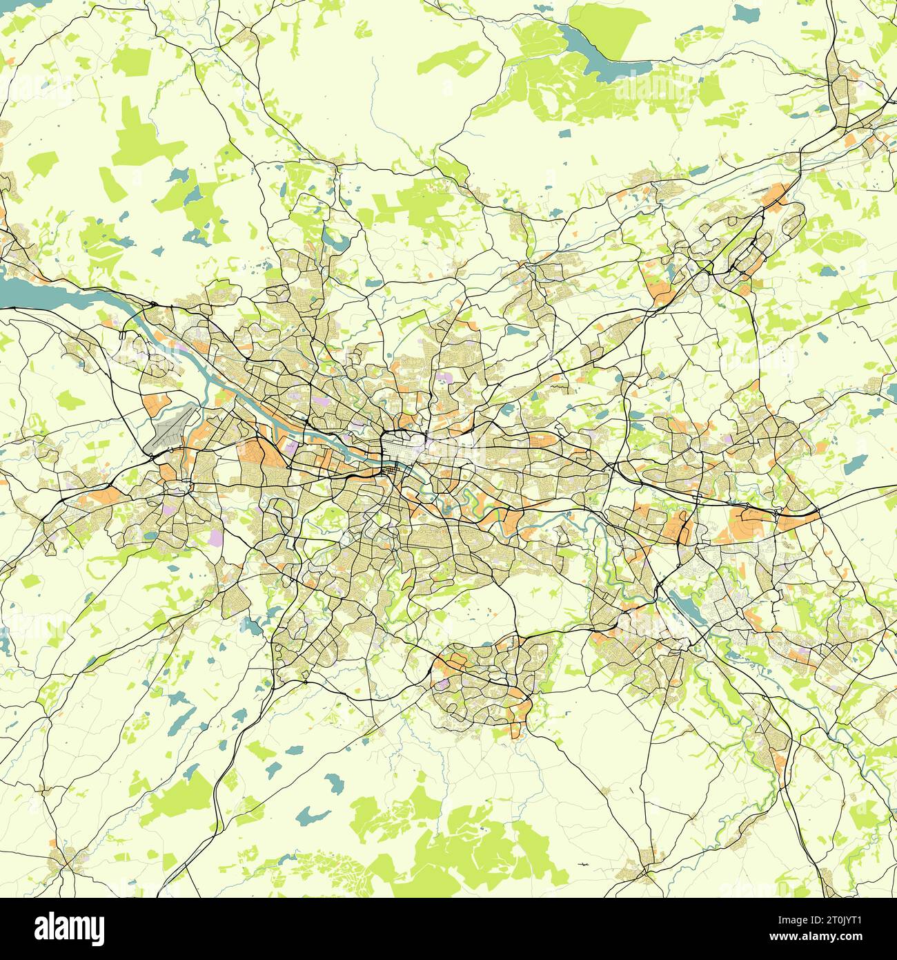 Map of glasgow hi-res stock photography and images - Alamy