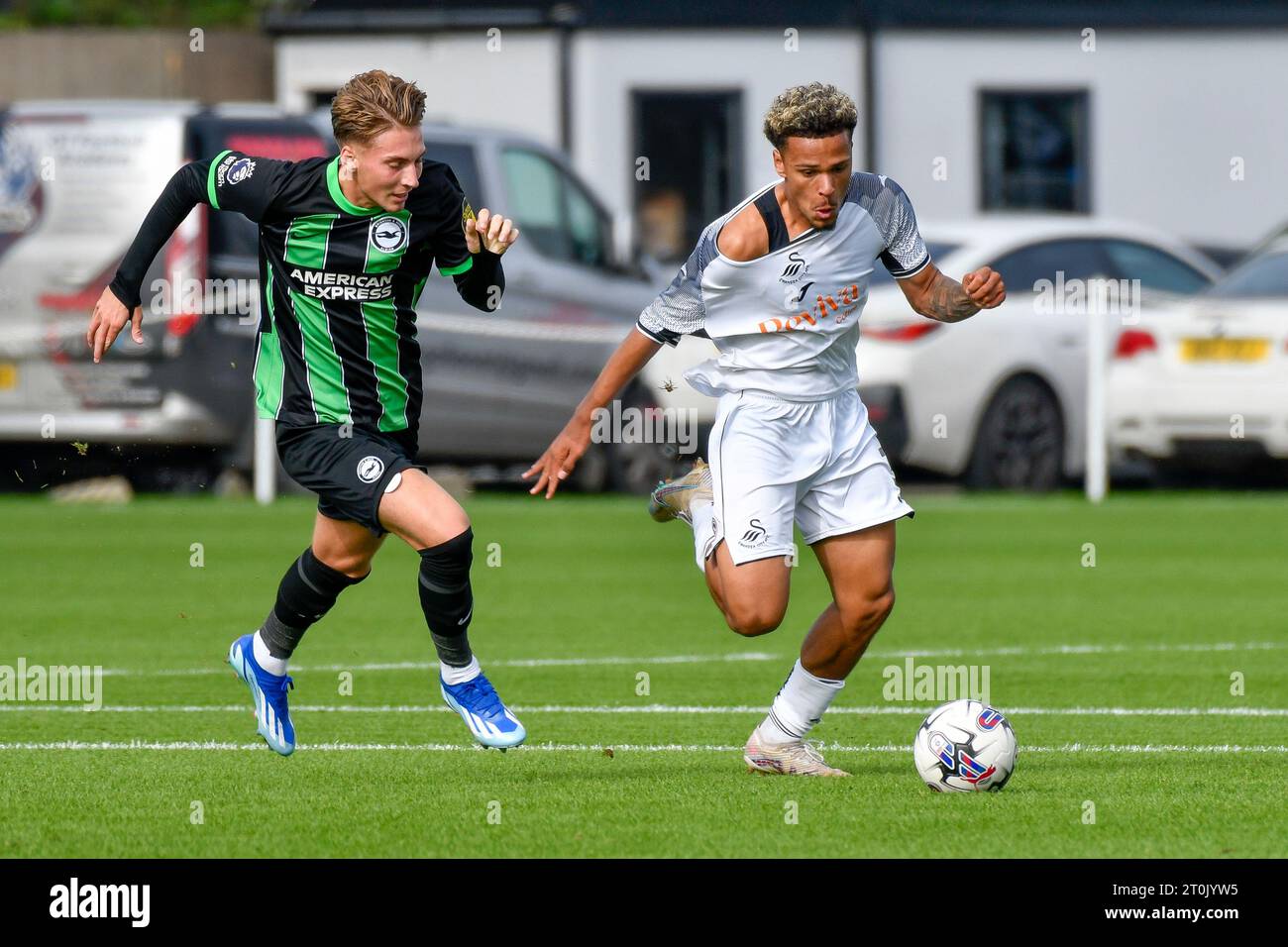 Swansea, Wales. 7 October 2023. Zane Myers of Swansea City under ...