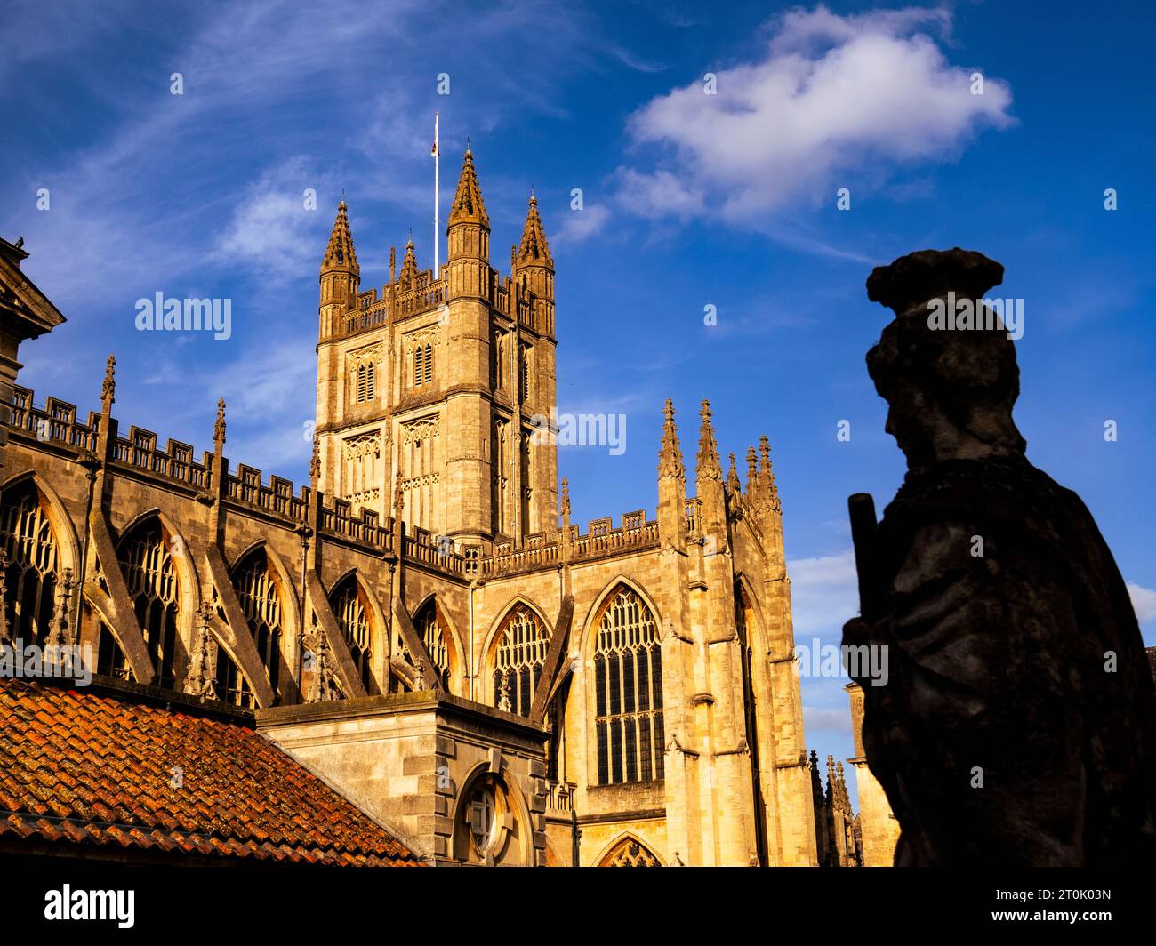 Statue of Roman Soldier, Legionary, at the Roman Baths, with the Bath ...