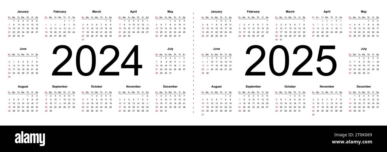 Calendar 2024, 2025. Week starts from Sunday, business template ...