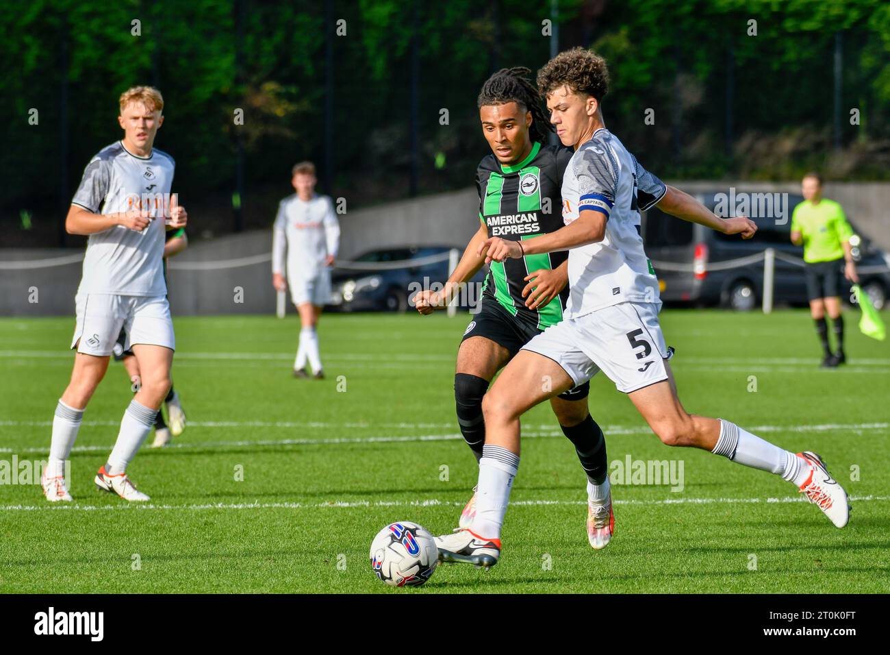 Swansea, Wales. 7 October 2023. Filip Lissah of Swansea City under ...