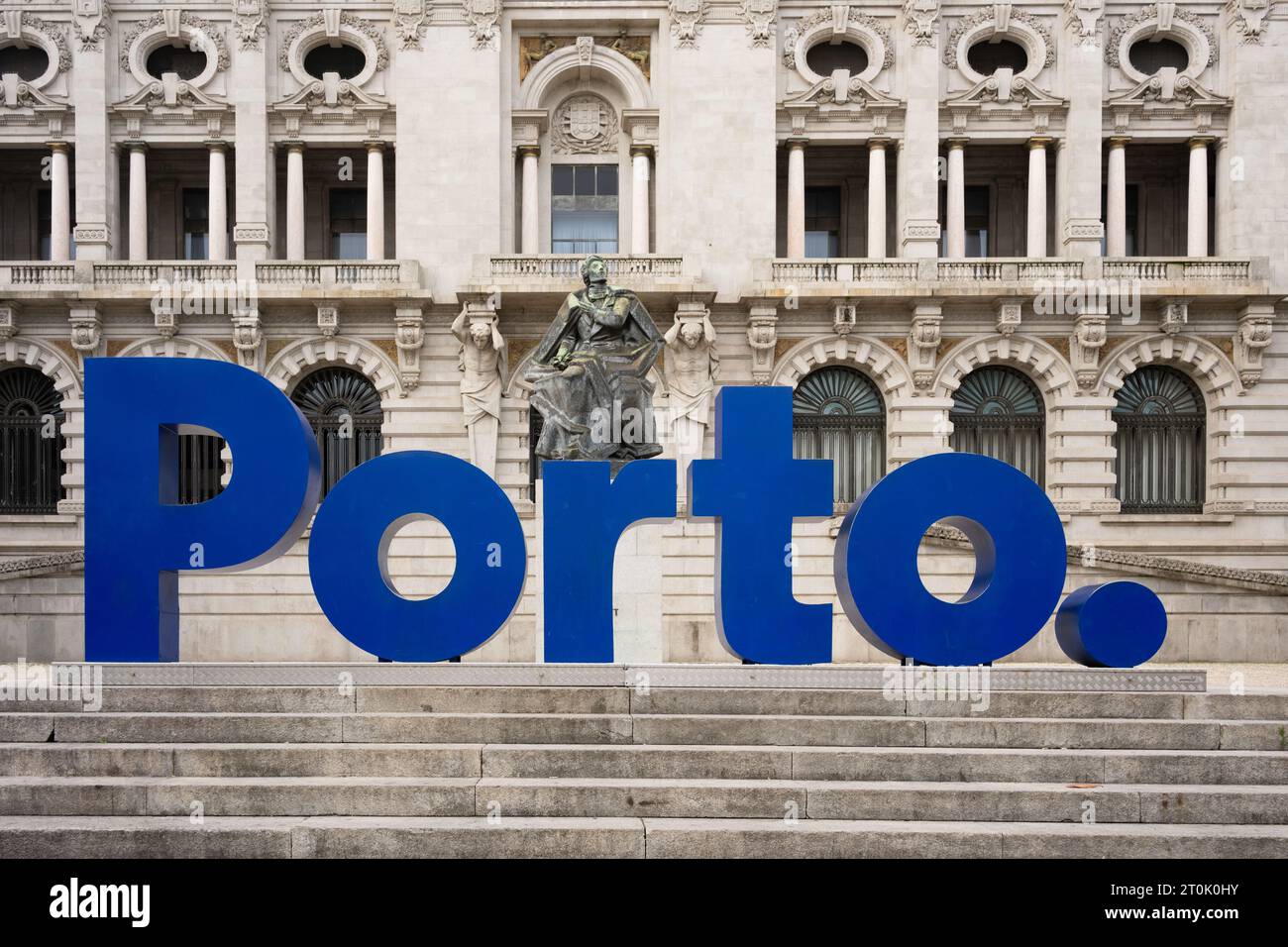 Giant blue porto sign hi-res stock photography and images - Alamy