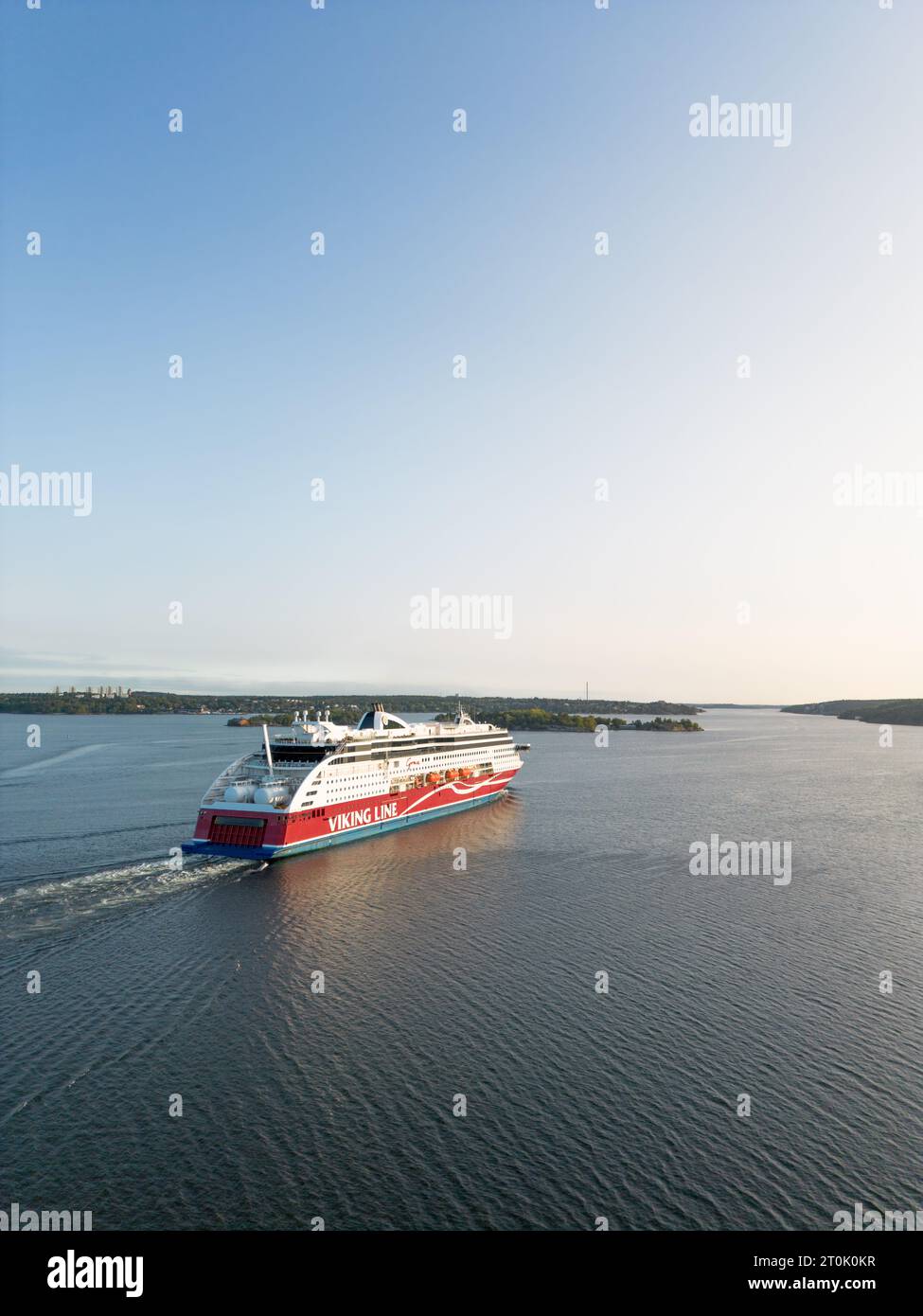 Stockholm, Sweden - 1 October 2023: Aerial view of passenger cruise ...