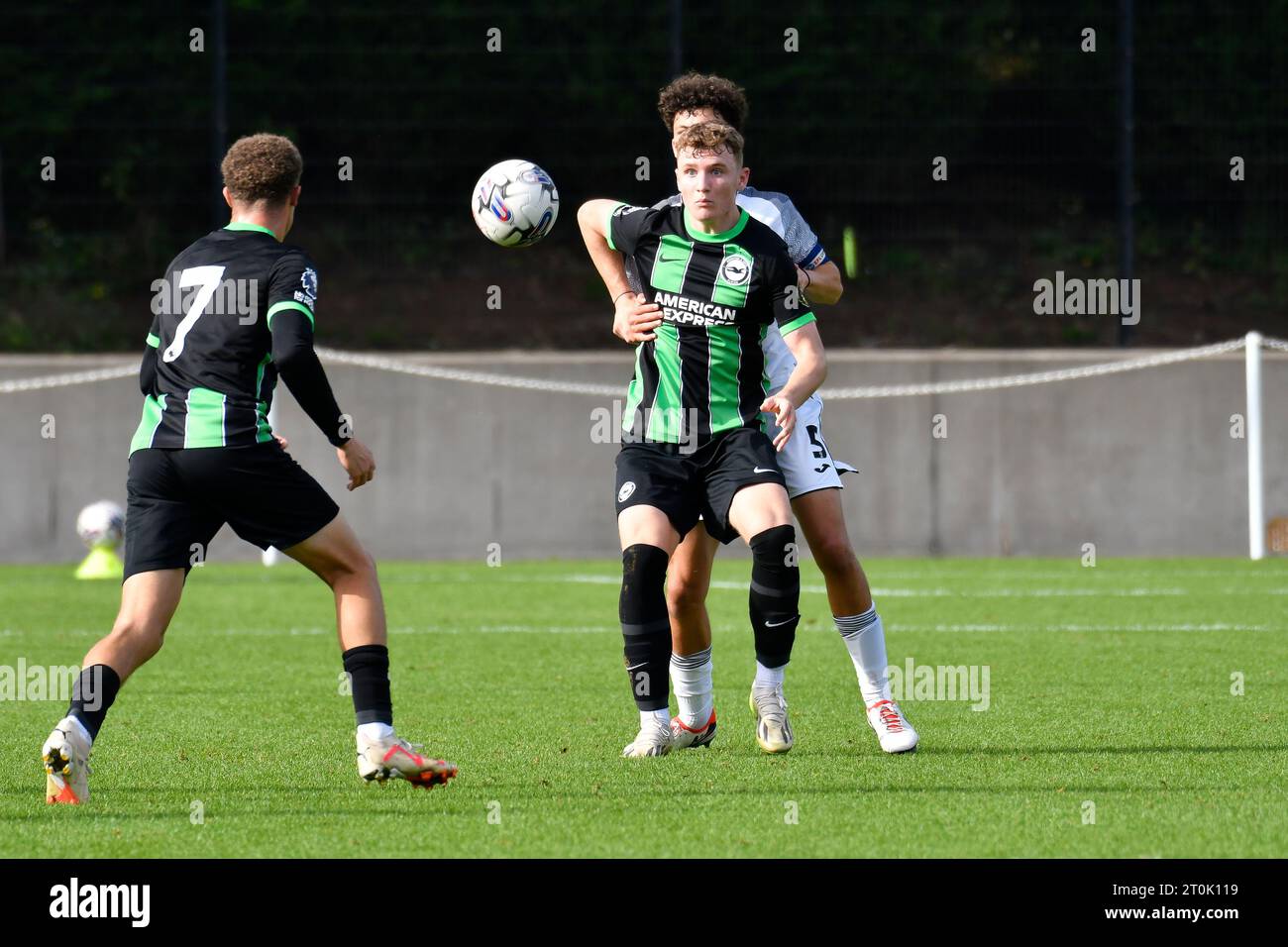 Swansea, Wales. 7 October 2023. Mark O'Mahony of Brighton & Hove Albion ...