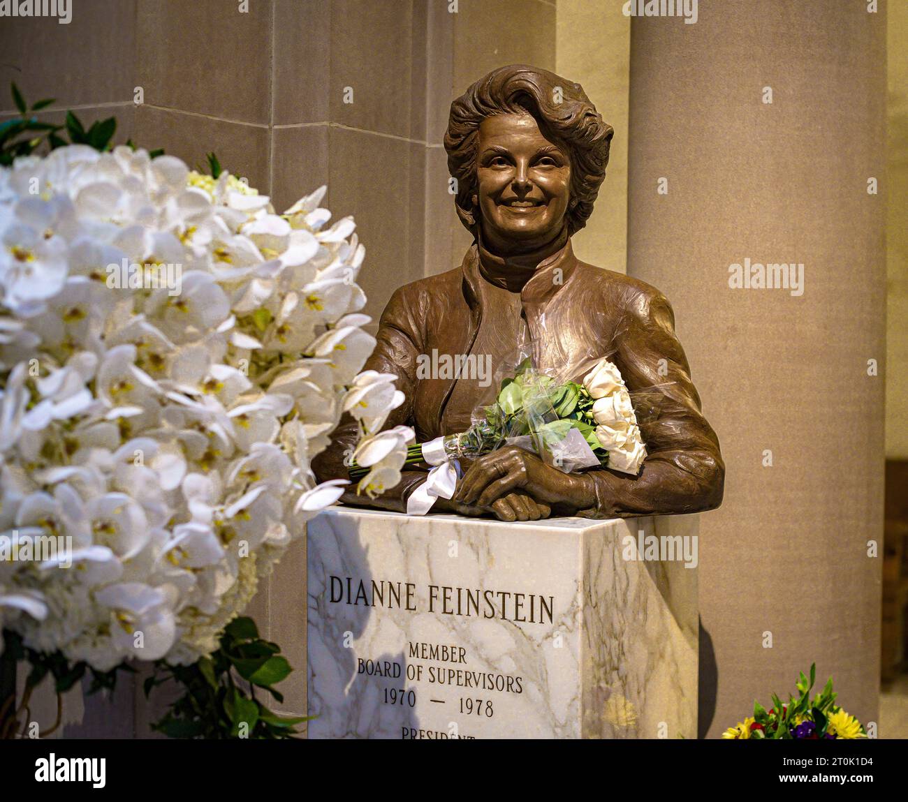 A photo of the bronze bust of Senator and former San Francisco mayor ...