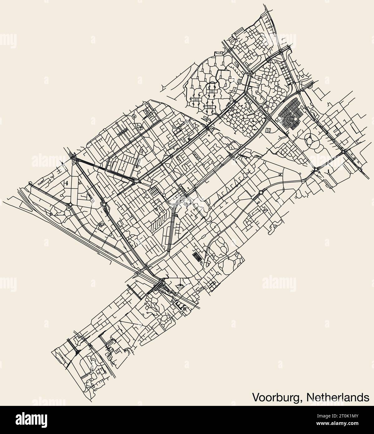 Street roads map of VOORBURG, NETHERLANDS Stock Vector Image & Art - Alamy