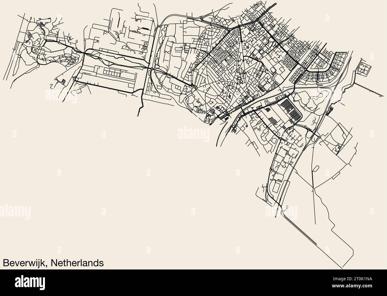 Street roads map of BEVERWIJK, NETHERLANDS Stock Vector Image & Art - Alamy
