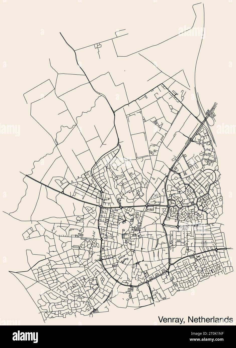 Street roads map of VENRAY, NETHERLANDS Stock Vector Image & Art - Alamy