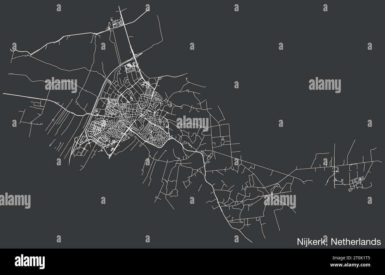 Street roads map of NIJKERK, NETHERLANDS Stock Vector Image & Art - Alamy