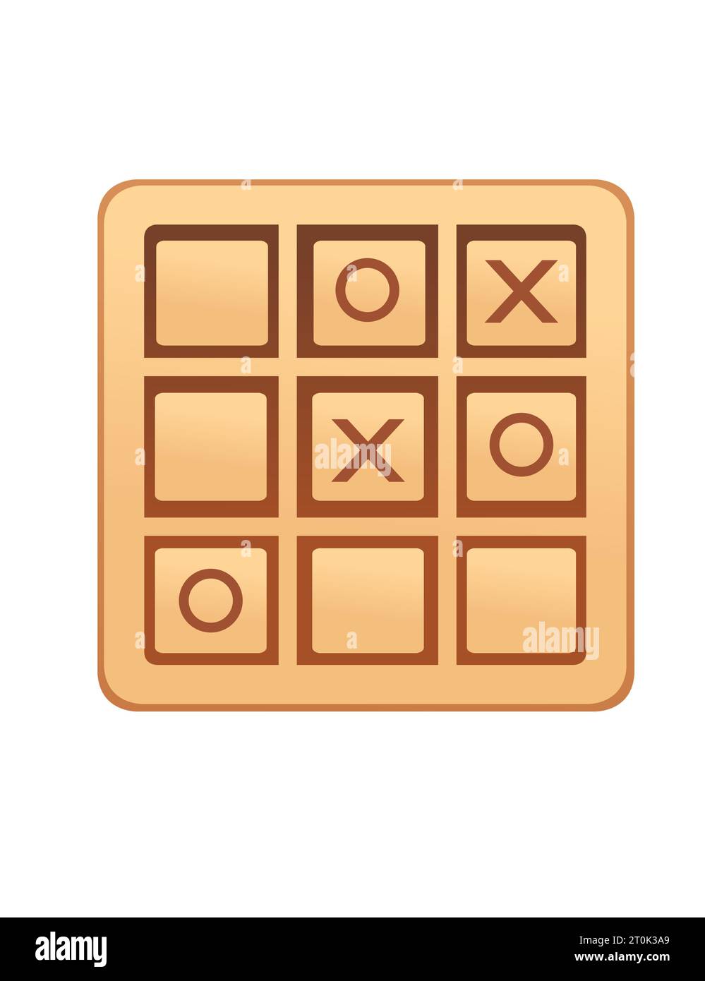 Tic tac toe in wooden board vector illustration isolated on white ...