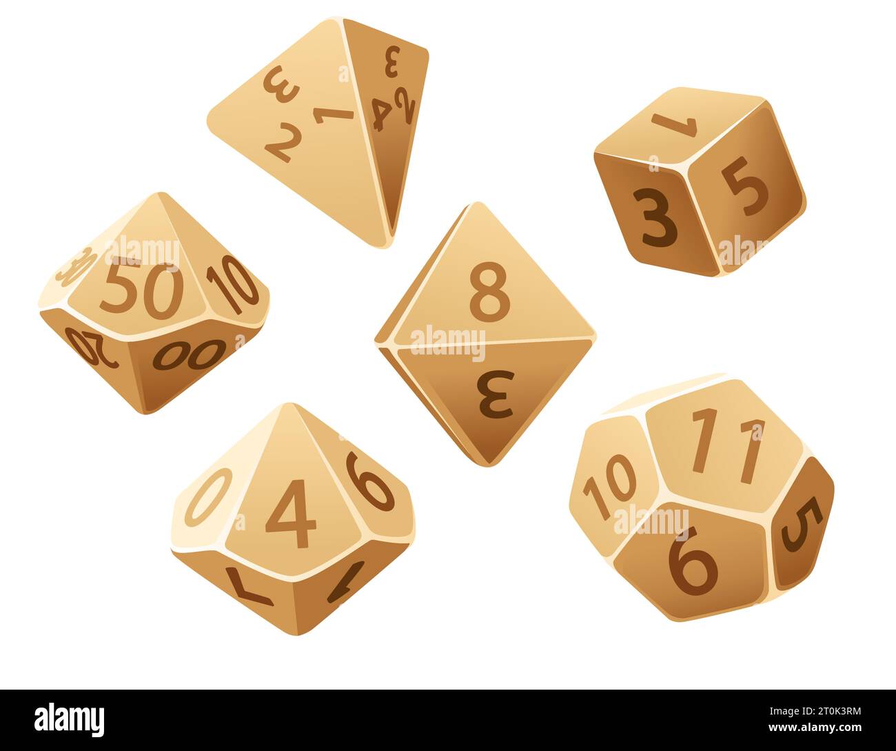 Dice set for fantasy rpg table game vector illustration isolated on ...