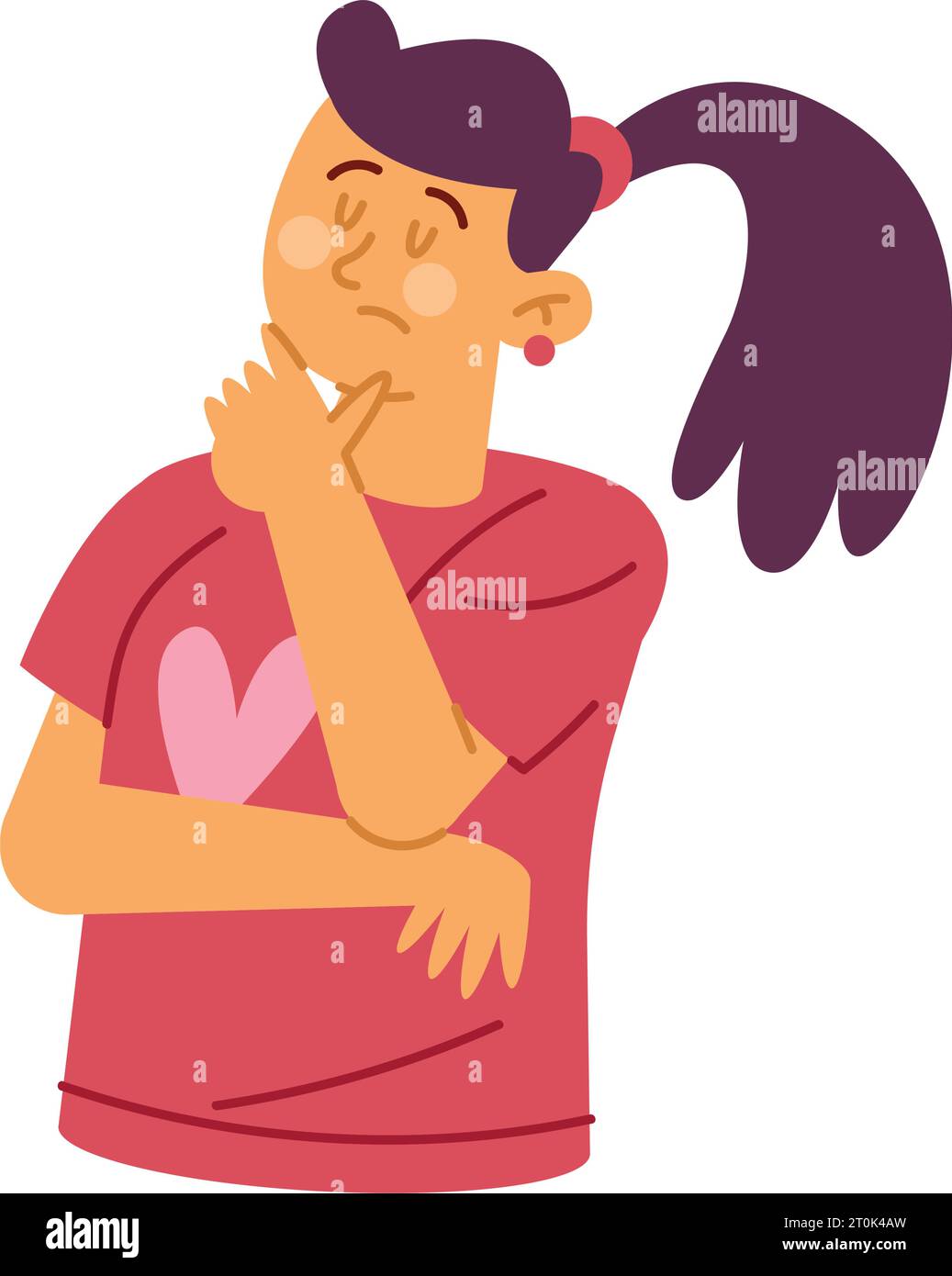 woman thinking worried design vector isolated Stock Vector Image & Art ...