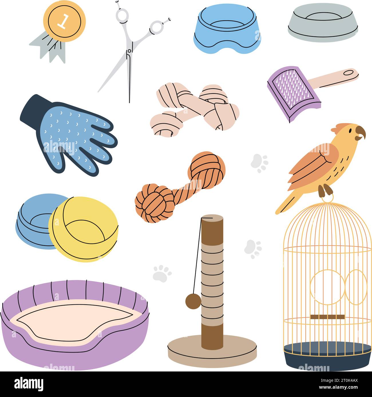 Dog cat bowls Stock Vector Images - Alamy