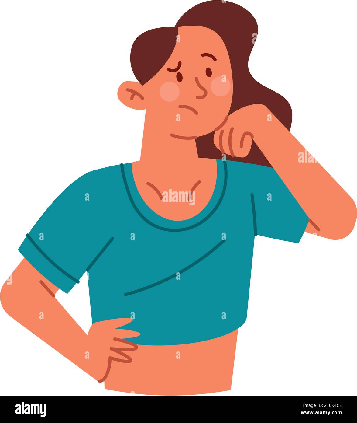 Woman worried young thinking Stock Vector Images - Alamy