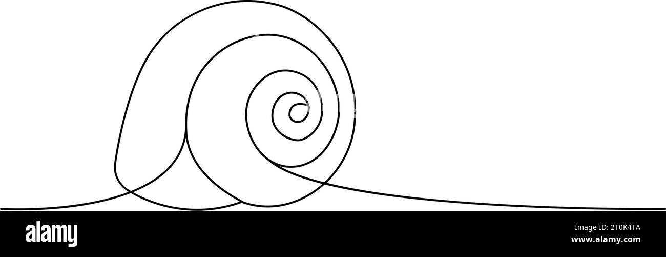 Seashell one line continuous drawing. Tropical underwater shell ...