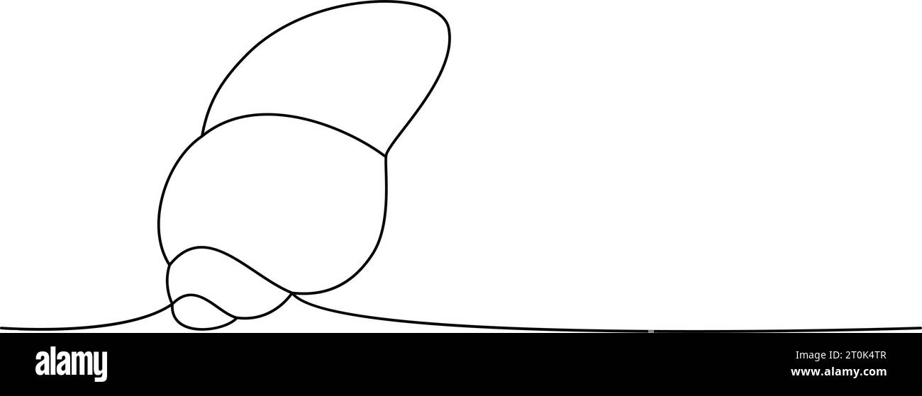 Pearl shell one line continuous drawing. Tropical underwater shell ...