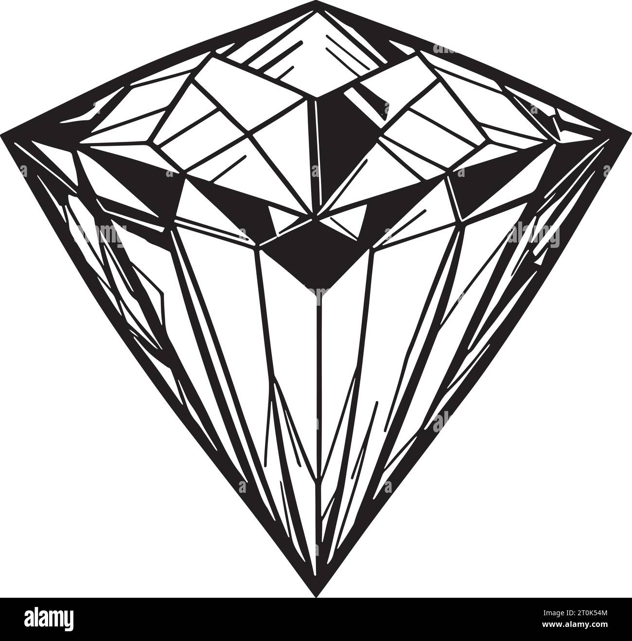 Gem Stone Black Outline Illustration Vector Stock Vector Image & Art ...