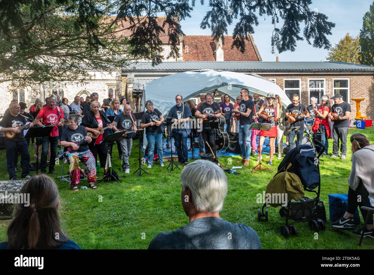 Southampton Ukelele Jam musicians performing a mega jam outside at ...