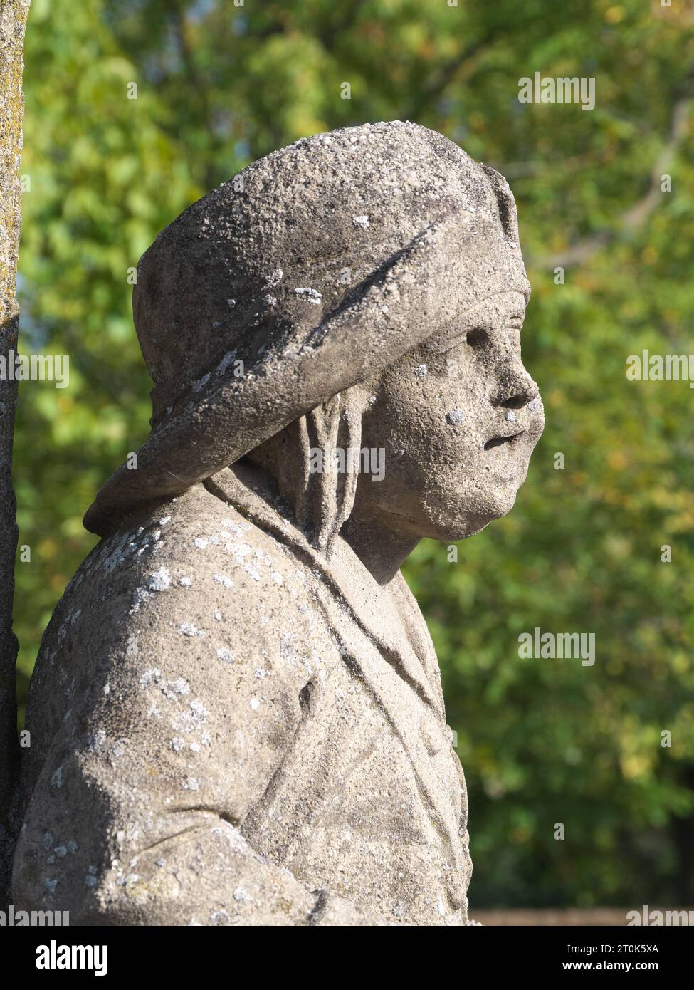 Sandstone statue of a boy in the courtyard garden of the Würzburg ...