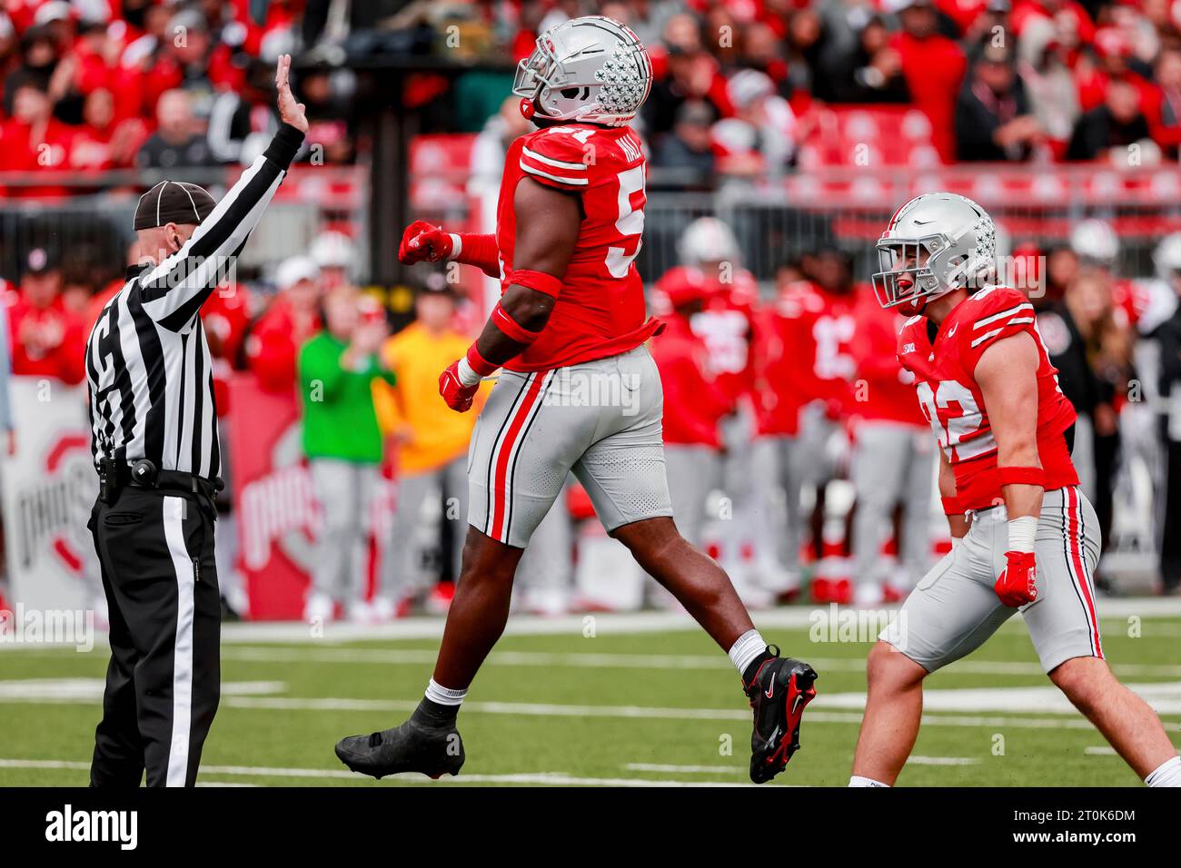 October 7, 2023, Columbus, Ohio, U.S: Ohio State Buckeyes defensive ...