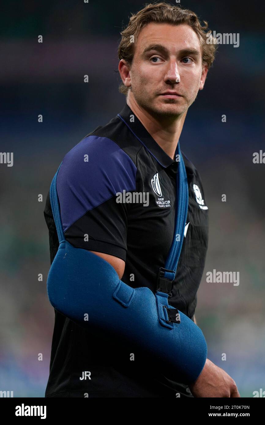 Scotland captain Jamie Ritchie with an arm injury after the Rugby World ...