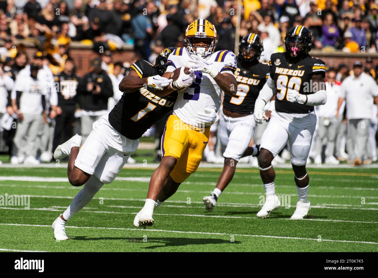 LSU running back Logan Diggs runs the ball during the second quarter of an NCAA college football ...