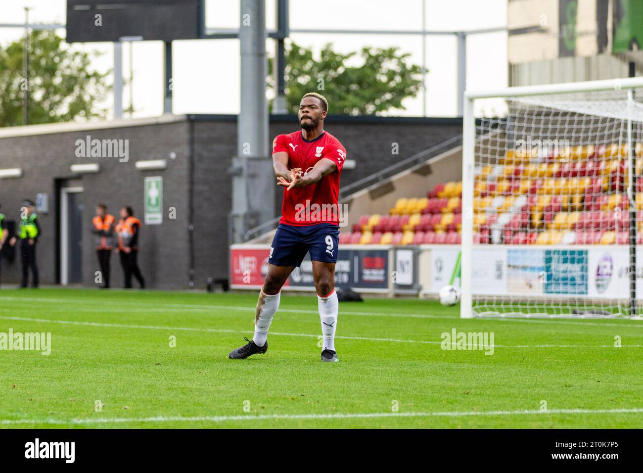 York, United Kingdom, 07 Oct 2023, Dipo Akinyemi scored the first goal ...
