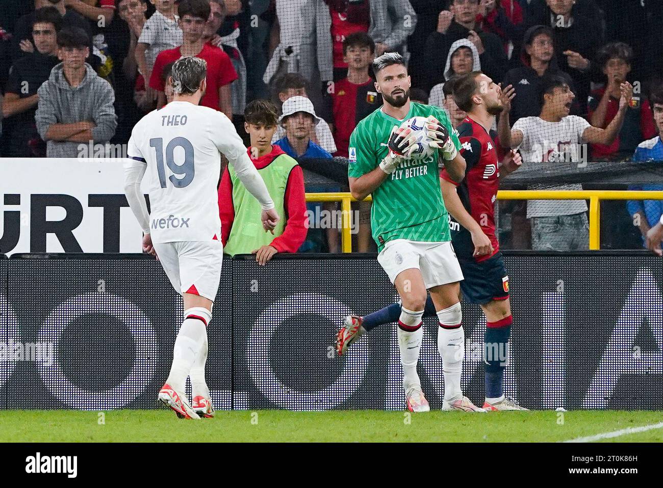 Genoa, Italy. 07th Oct, 2023. Olivier Giroud of AC Milan plays as ...