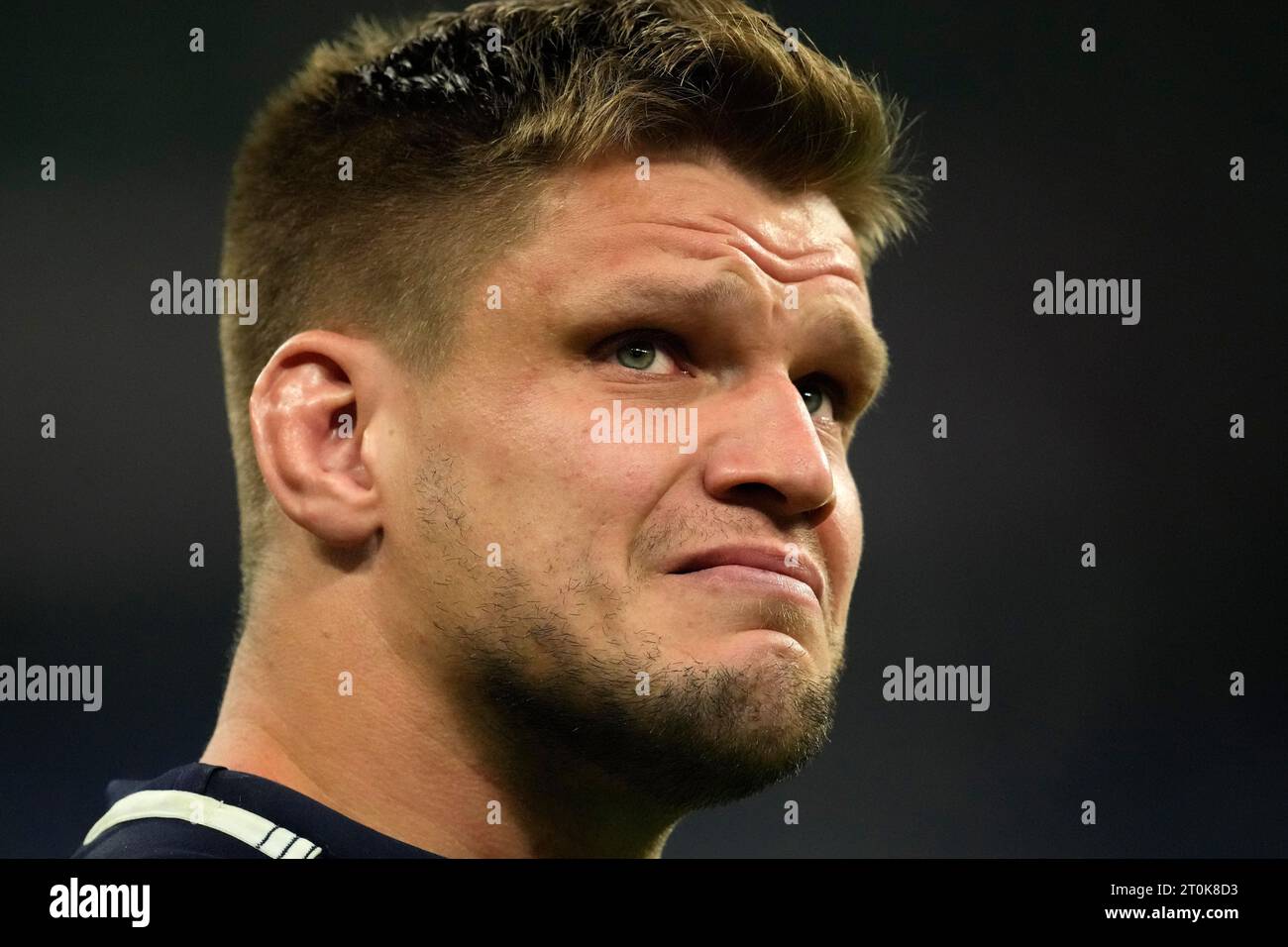 Scotland's George Turner reacts after the Rugby World Cup Pool B match ...