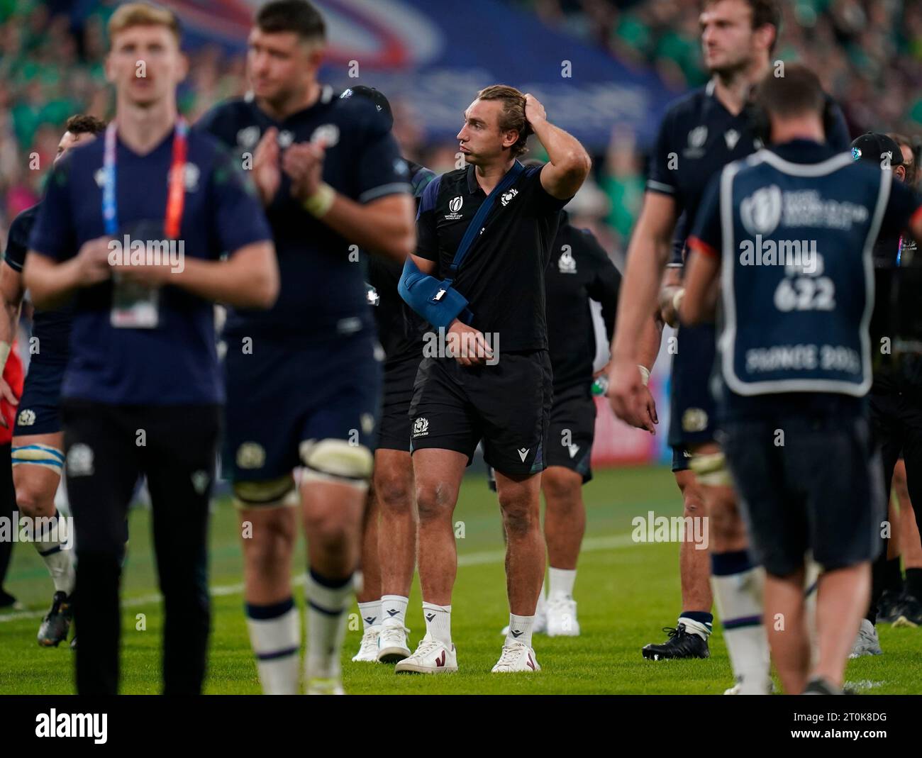 Scotland captain Jamie Ritchie with an arm injury after the Rugby World ...