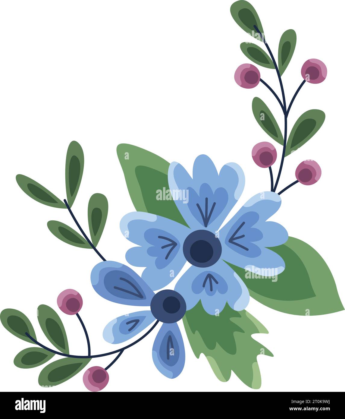 corner frame flowers illustration vector isolated Stock Vector Image ...