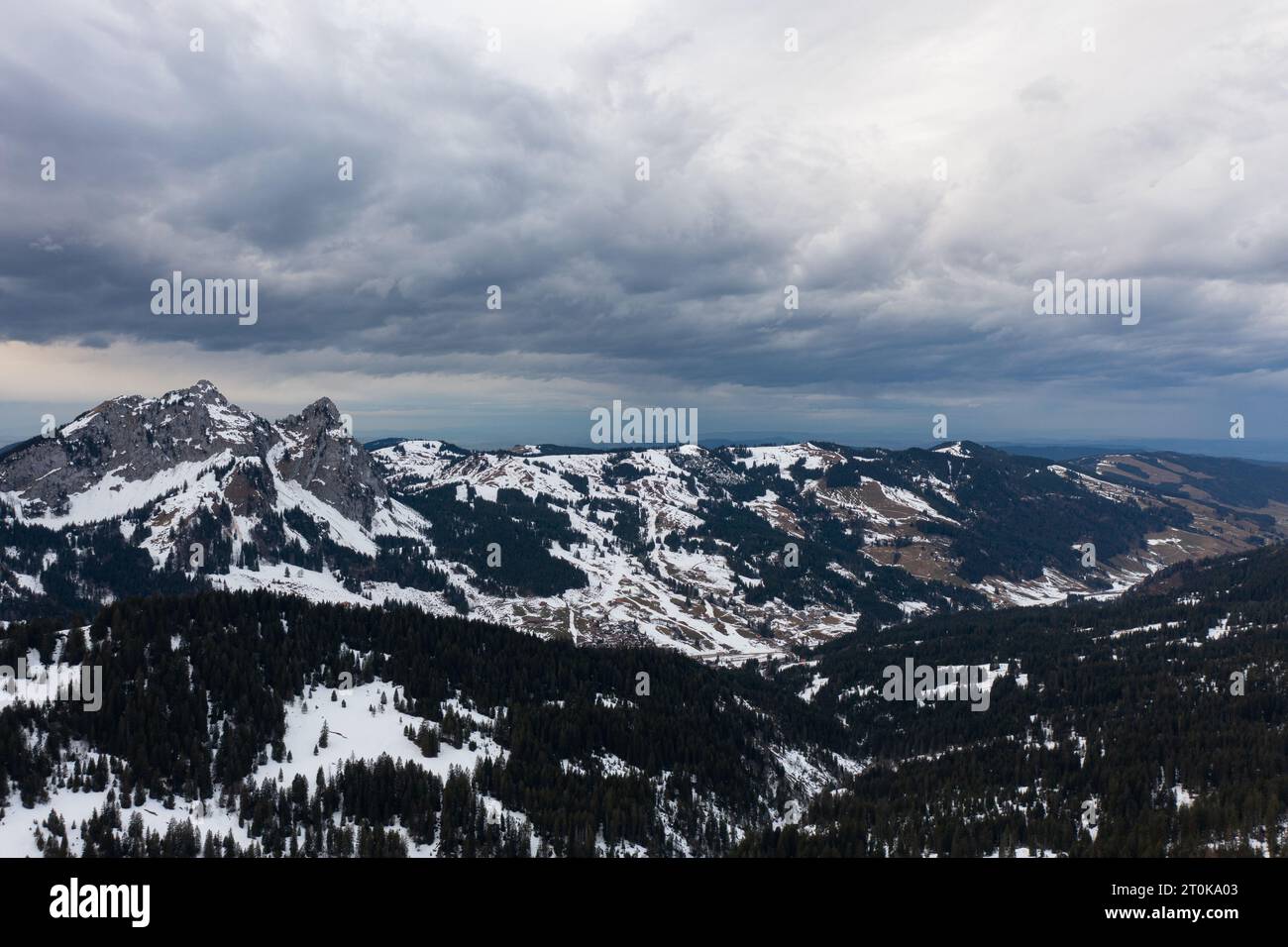 Aerial view of the Alps are the highest and most extensive mountain ...