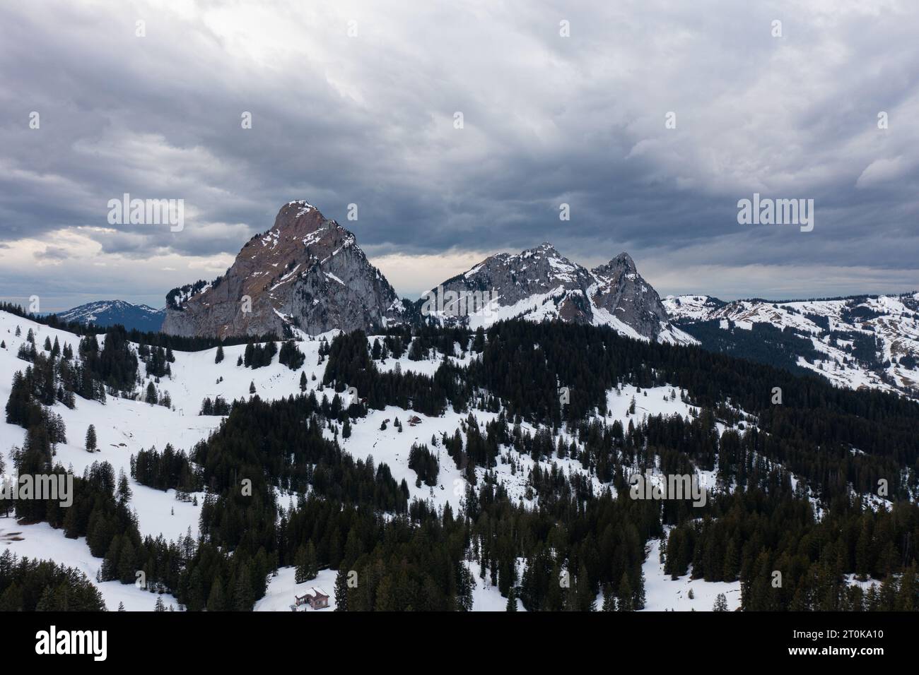 Aerial view of the Alps are the highest and most extensive mountain ...