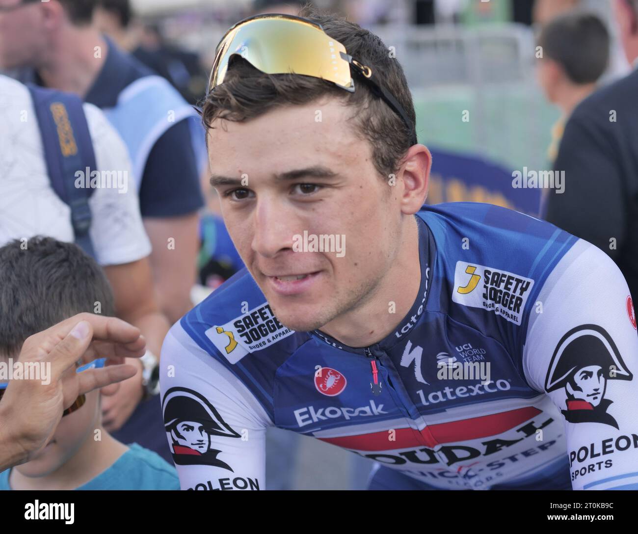 Bergamo, Italy. 07th Oct, 2023. Andrea Bagioli splendid second place in ...