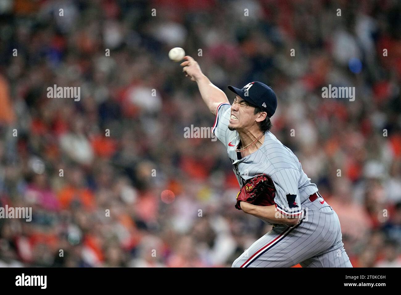 Minnesota Twins relief pitcher Kenta Maeda throws during the fourth ...