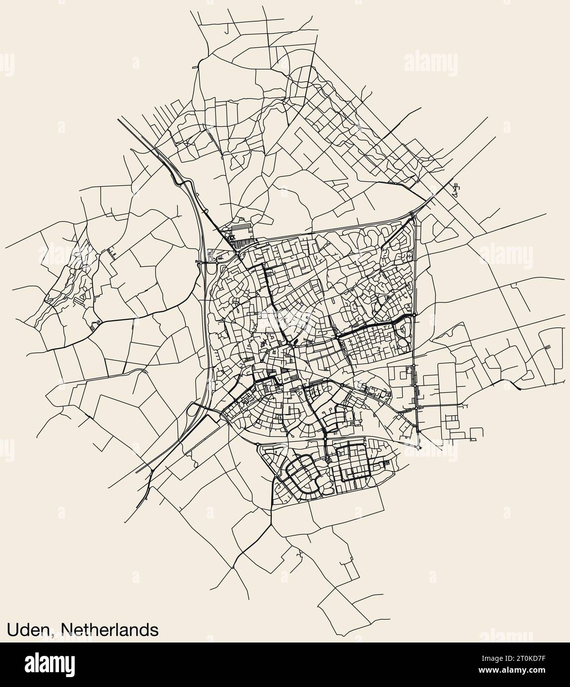 Street roads map of UDEN, NETHERLANDS Stock Vector Image & Art - Alamy