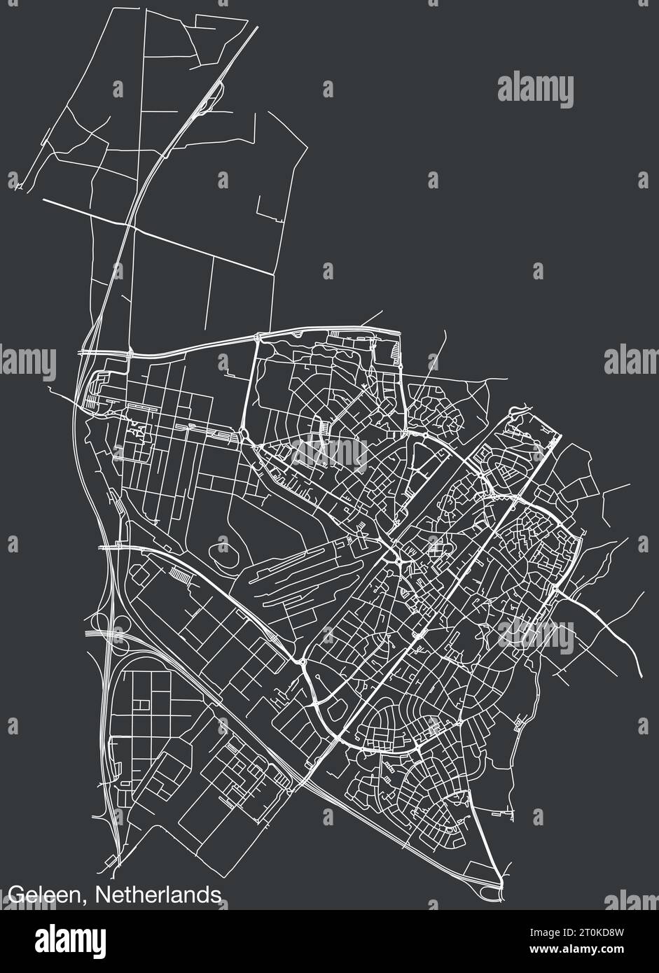Street roads map of GELEEN, NETHERLANDS Stock Vector Image & Art - Alamy