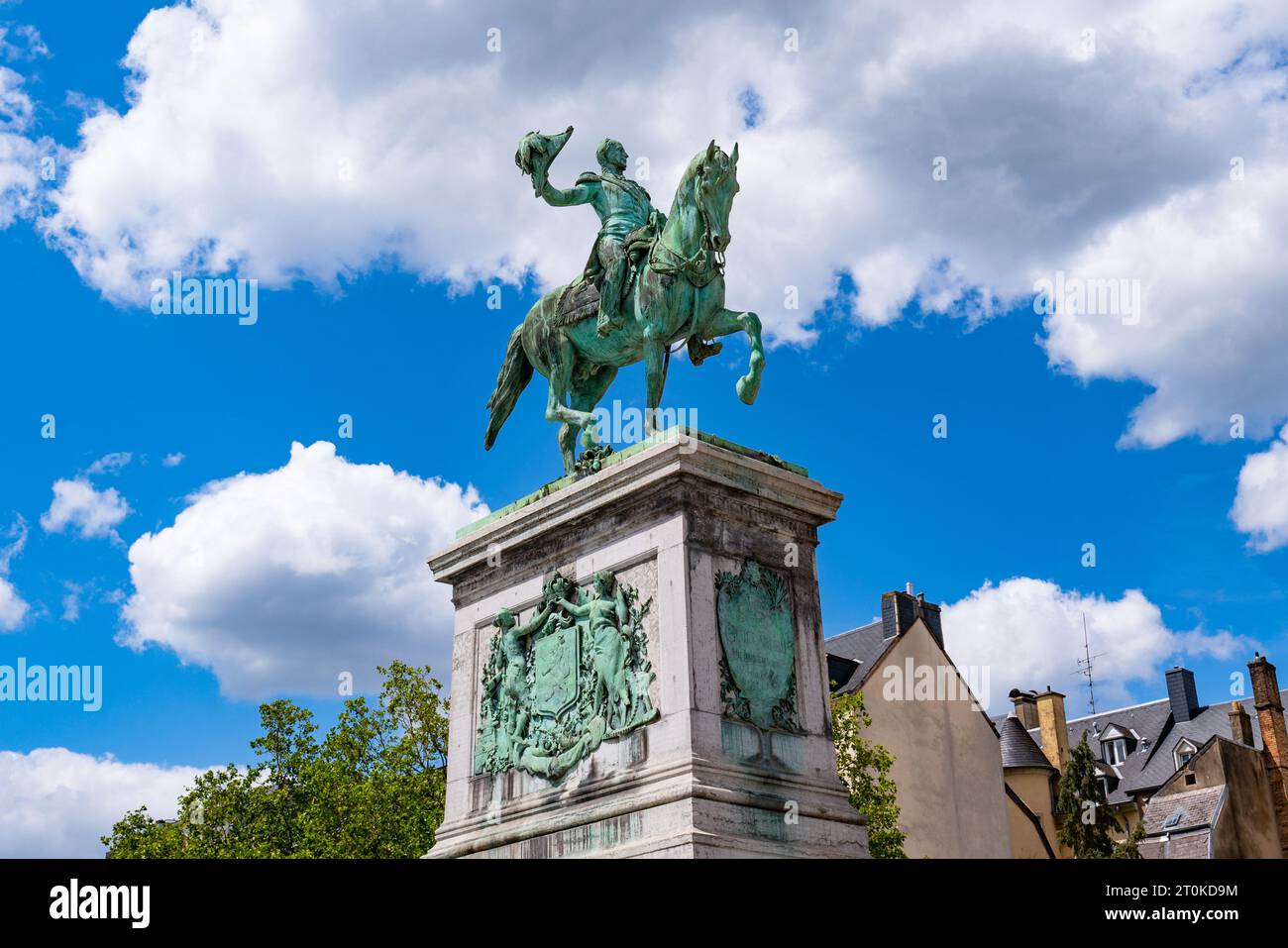 The statue of Grand Duke William II on the square Place Guillaume II ...