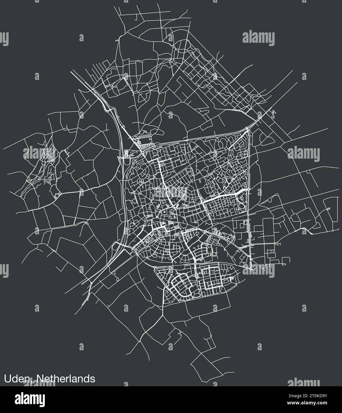 Street roads map of UDEN, NETHERLANDS Stock Vector Image & Art - Alamy