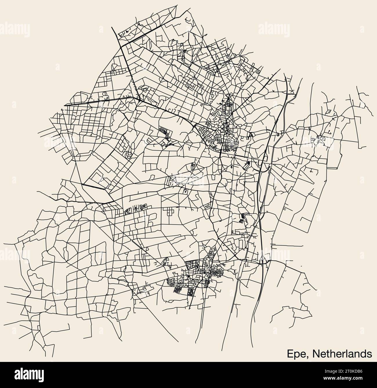 Street roads map of EPE, NETHERLANDS Stock Vector Image & Art - Alamy