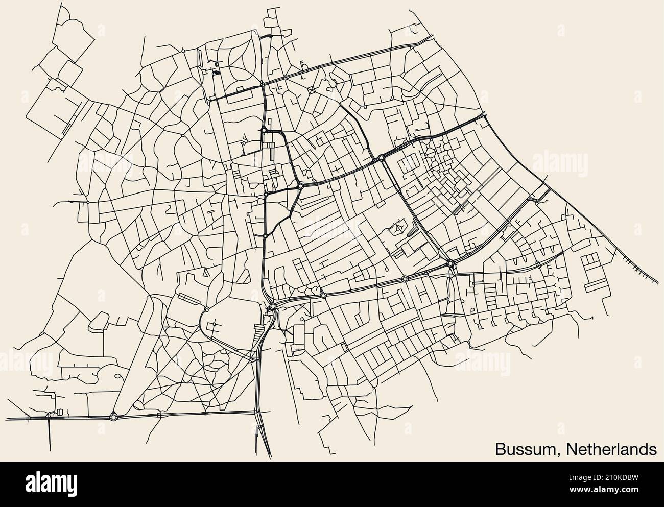 Street roads map of BUSSUM, NETHERLANDS Stock Vector Image & Art - Alamy