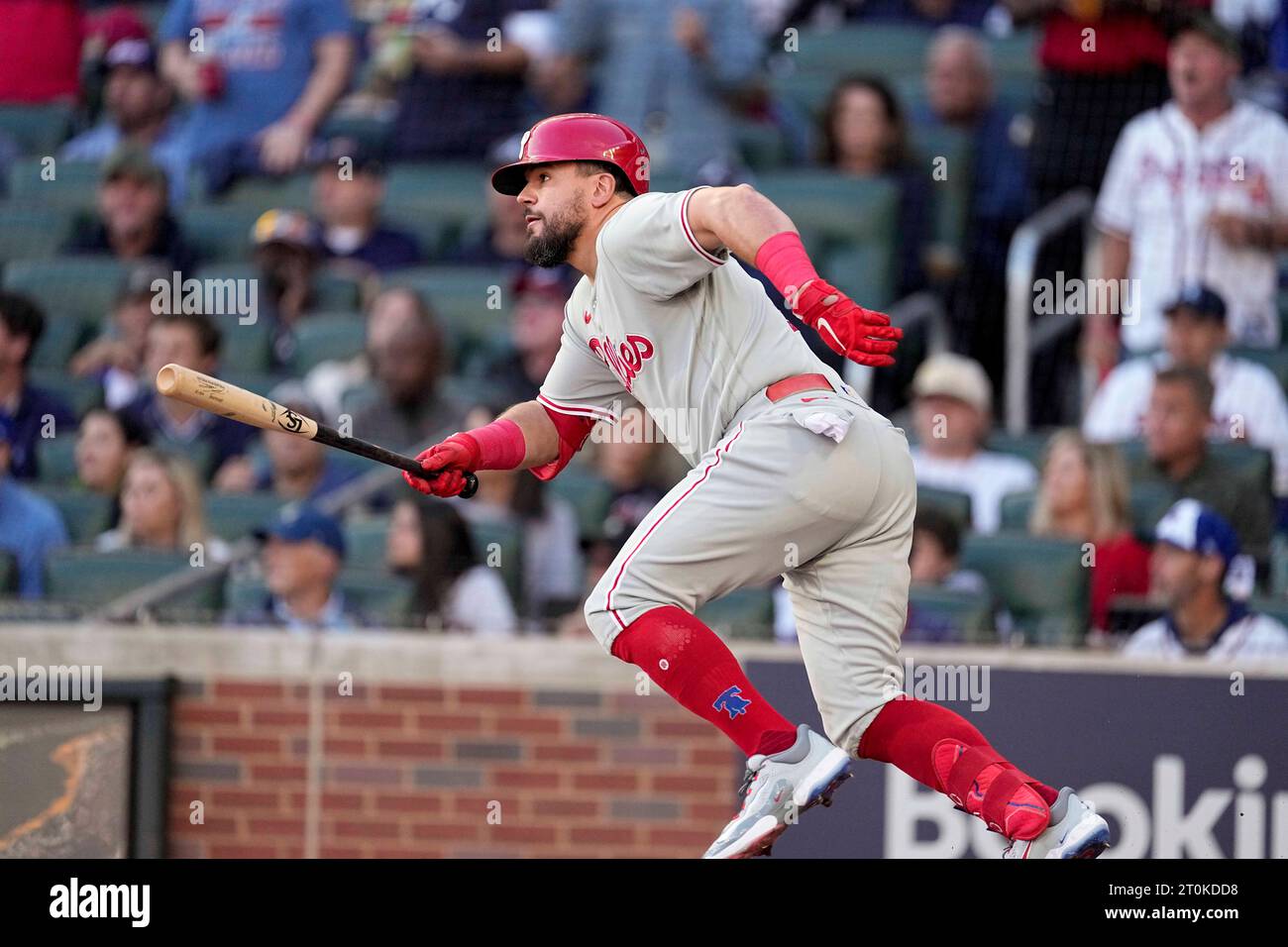 Philadelphia Phillies left fielder Kyle Schwarber (12) runs after ...
