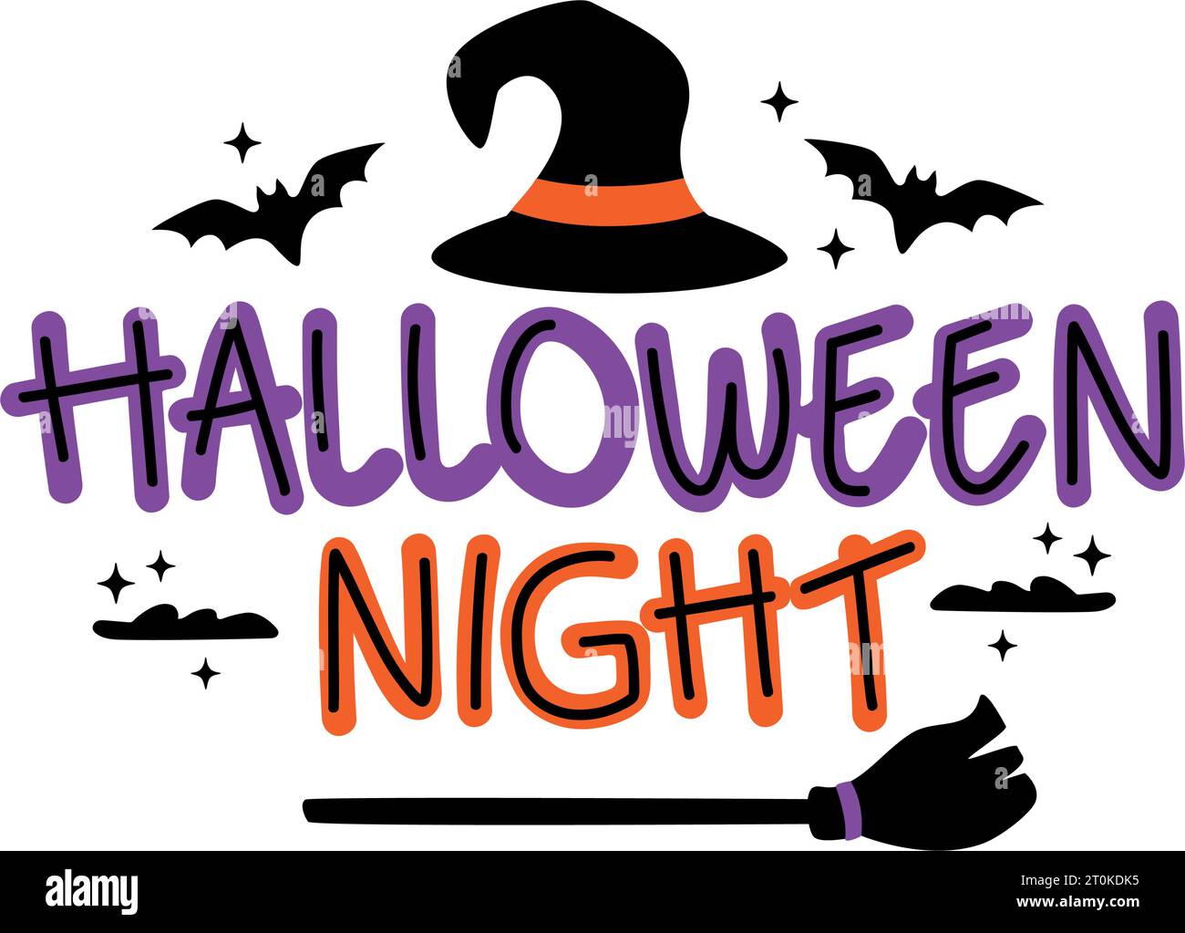 halloween party lettering illustration vector isolated Stock Vector ...