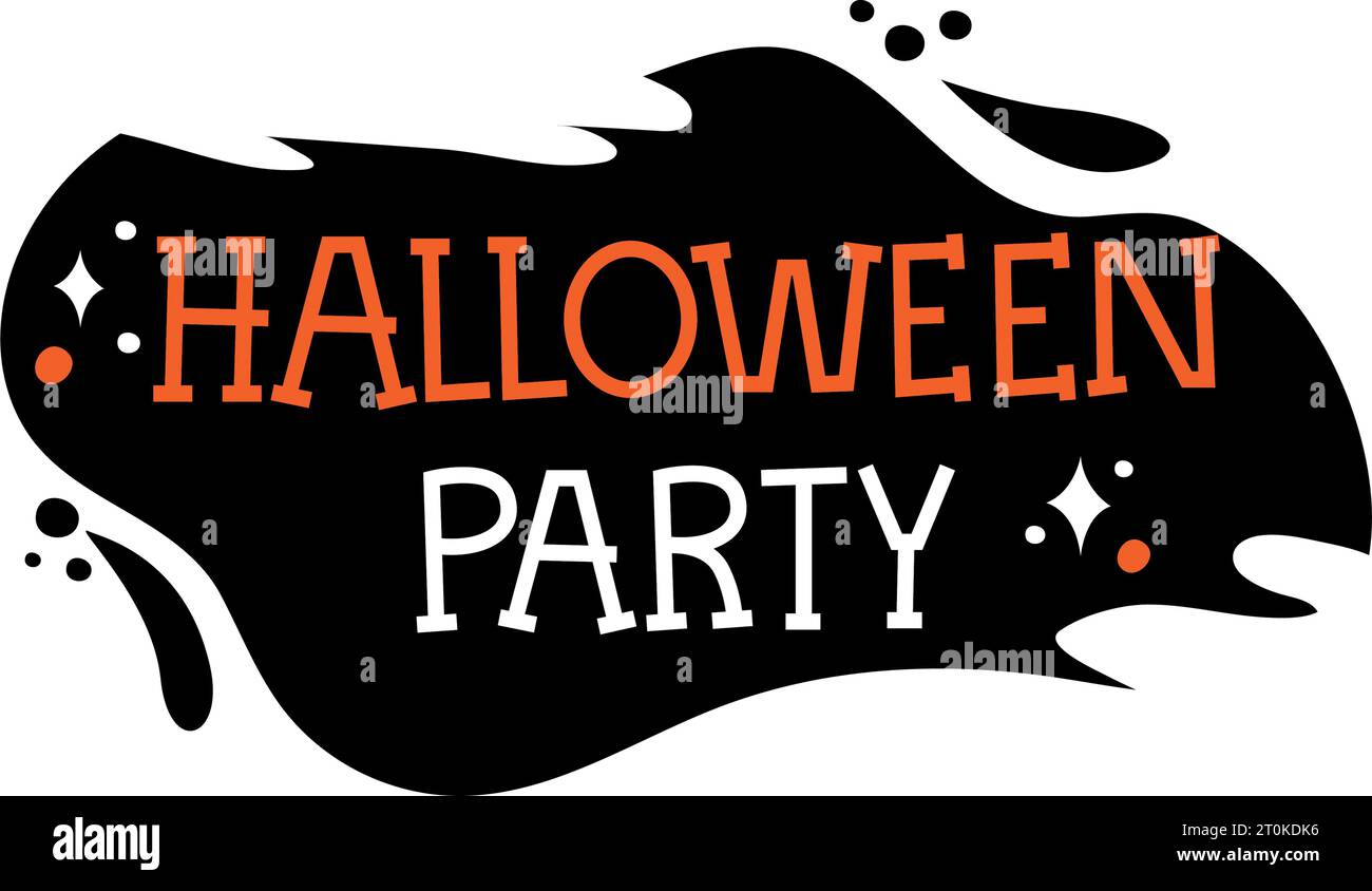 halloween party text design vector isolated Stock Vector Image & Art ...