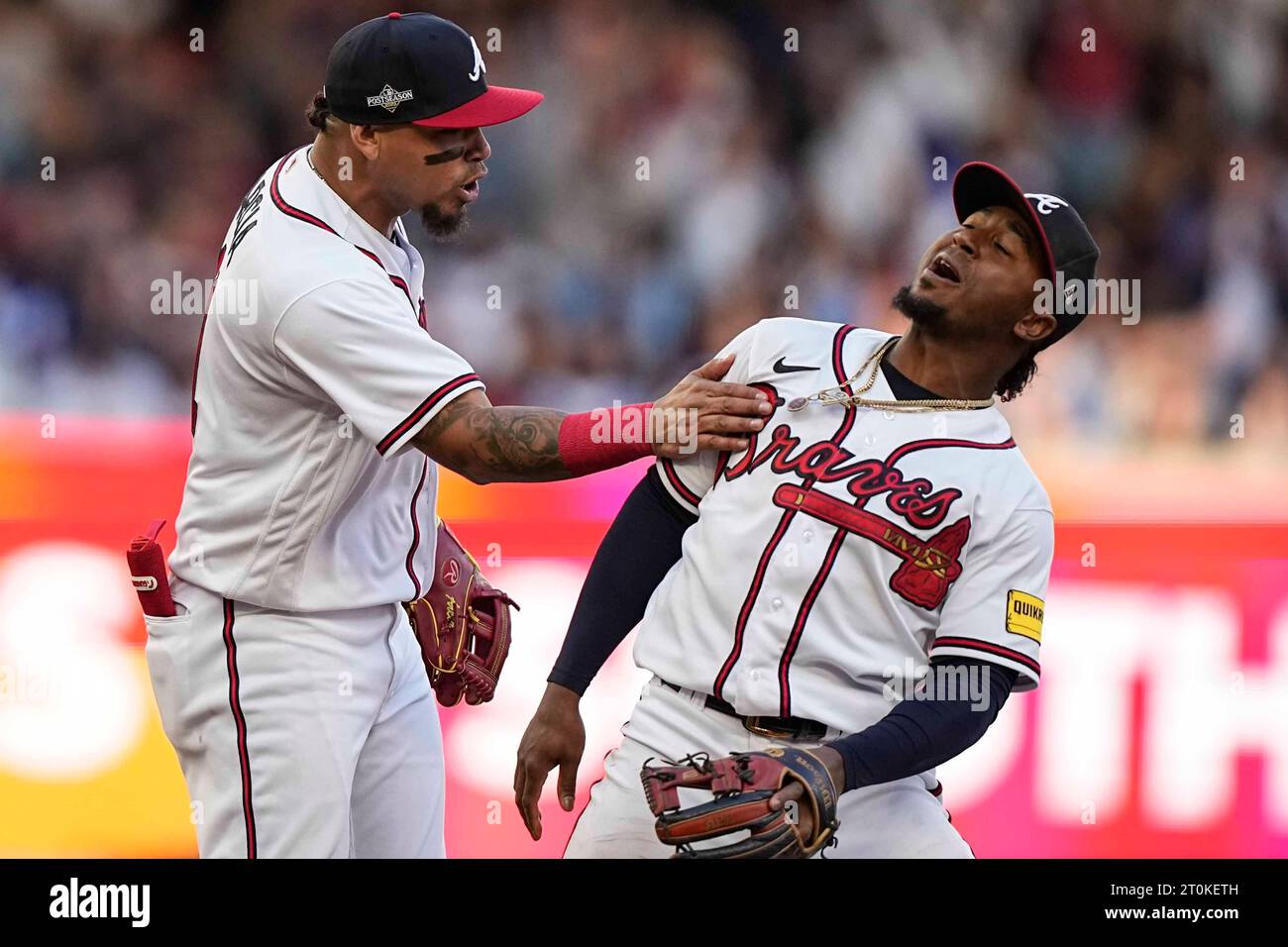 Atlanta Braves shortstop Orlando Arcia (11) celebrates with second ...