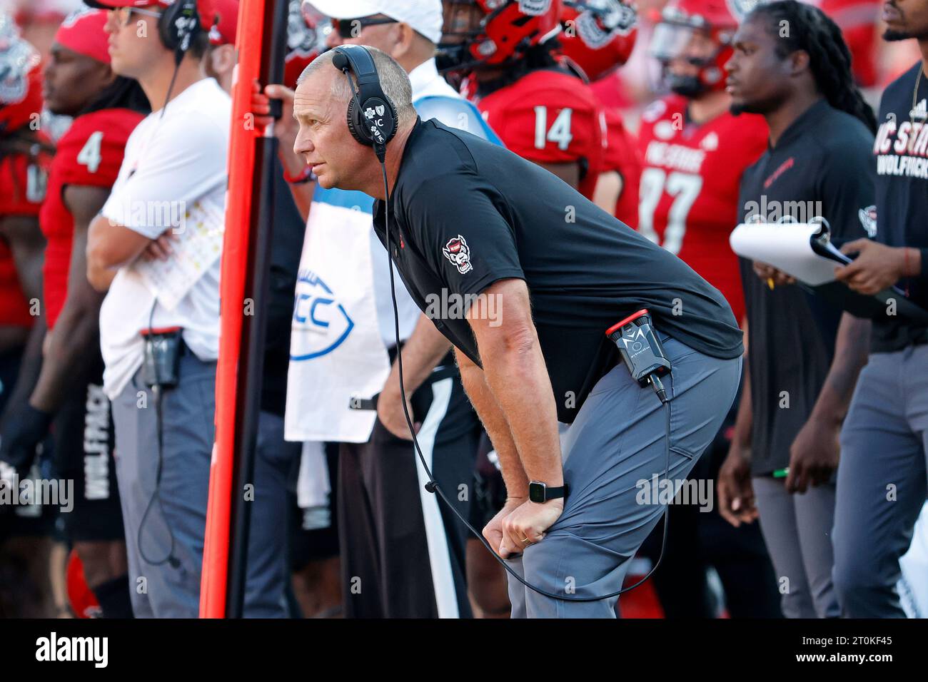 North Carolina State head coach Dave Doeren watches from the sideline ...